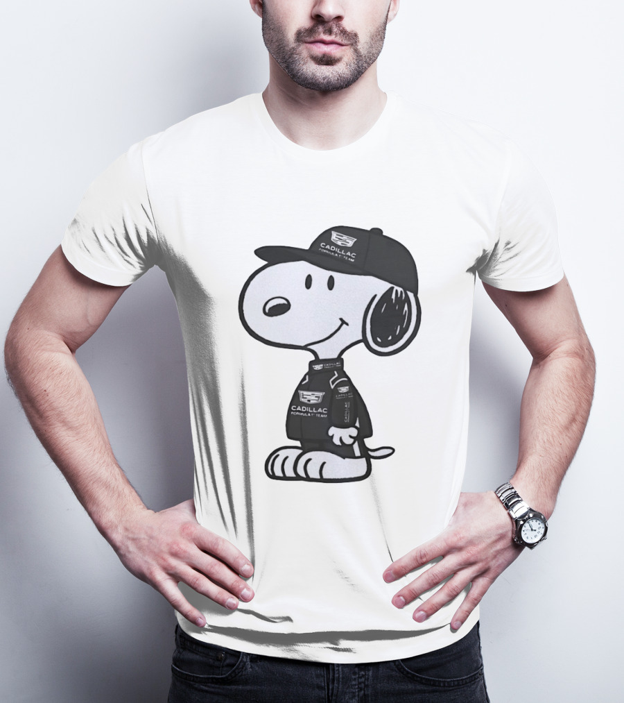 Peanuts Snoopy Cadillac Formula 1 Team Racing Outfit T-Shirt