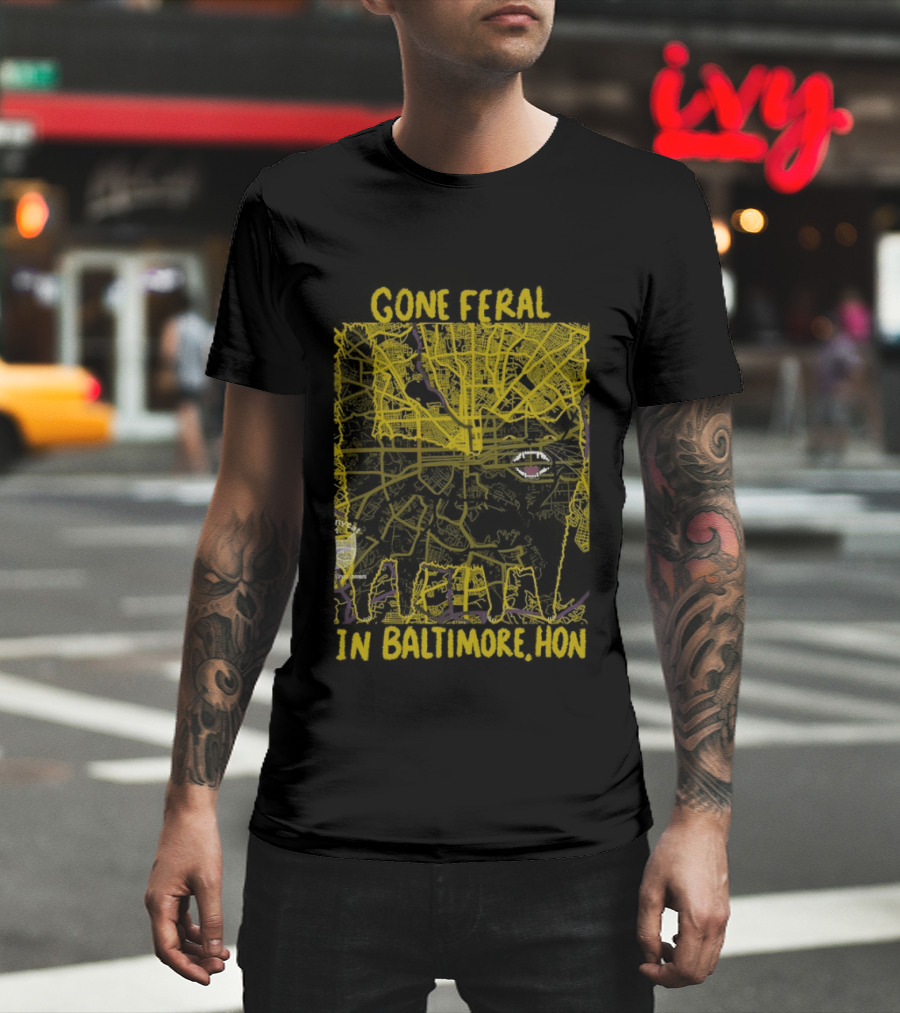 Gone Feral In Baltimore Hon Crab Motif T-Shirt
