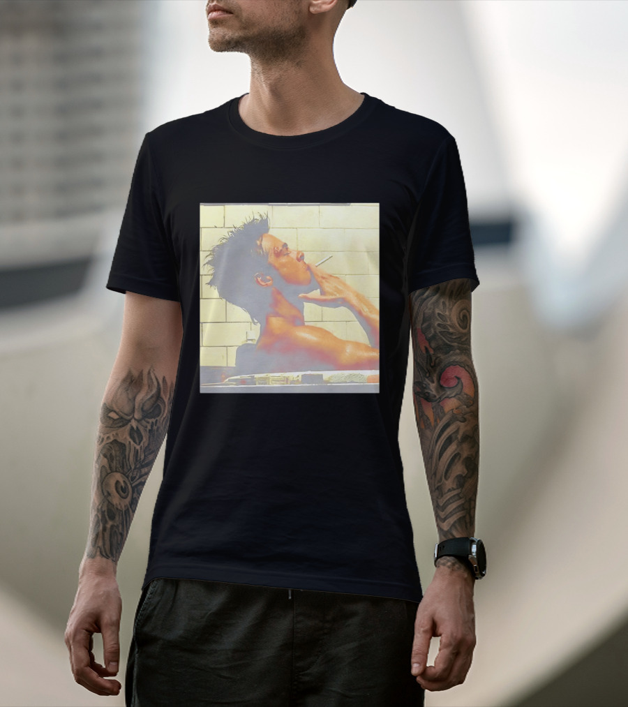 Brad Pitt Fight Club Bathroom Scene Smoking T-Shirt