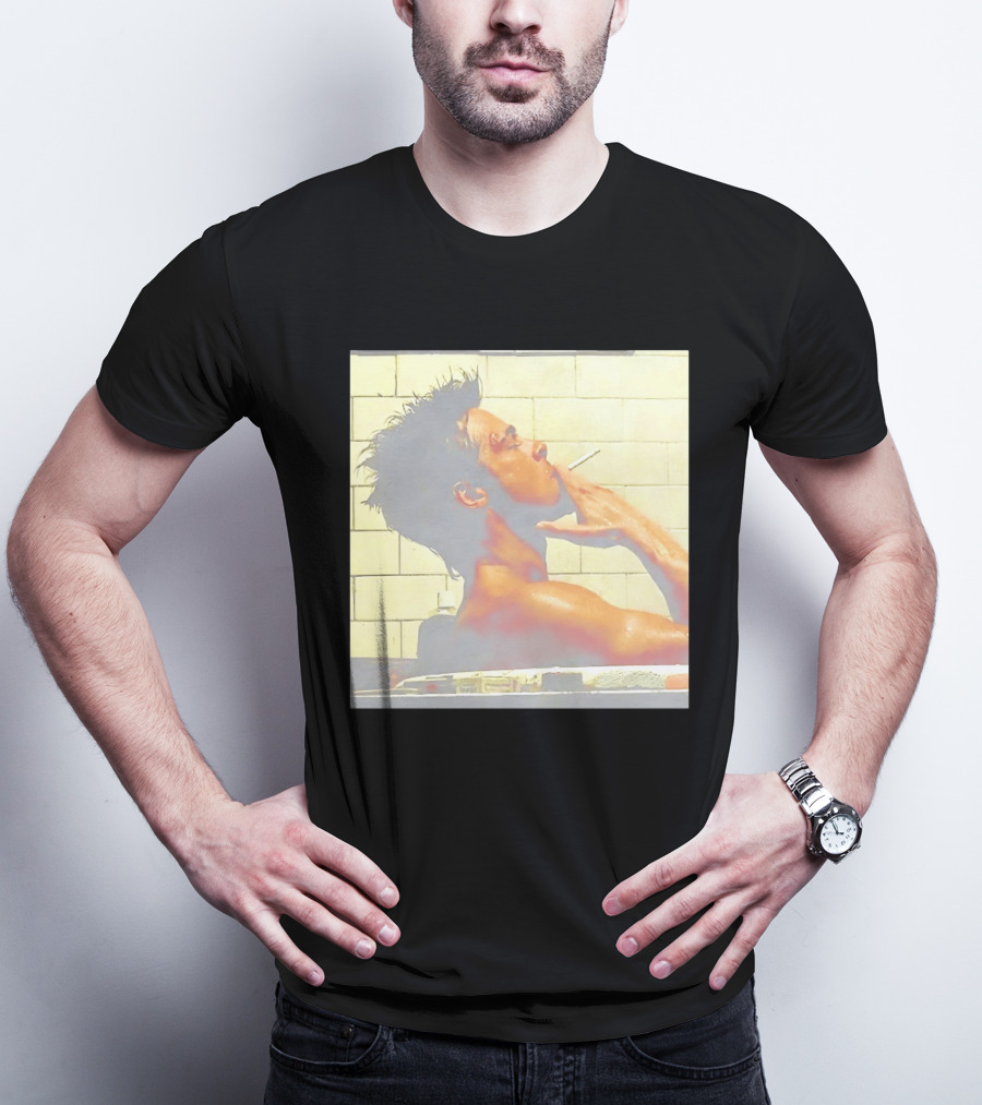 Brad Pitt Fight Club Bathroom Scene Smoking T-Shirt