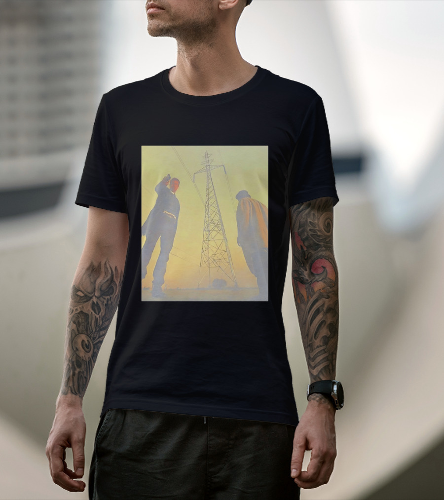 Brad Pitt Se7en Movie Scene With Gunpoint And Power Lines T-Shirt