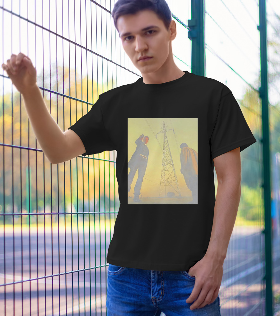 Brad Pitt Se7en Movie Scene With Gunpoint And Power Lines T-Shirt