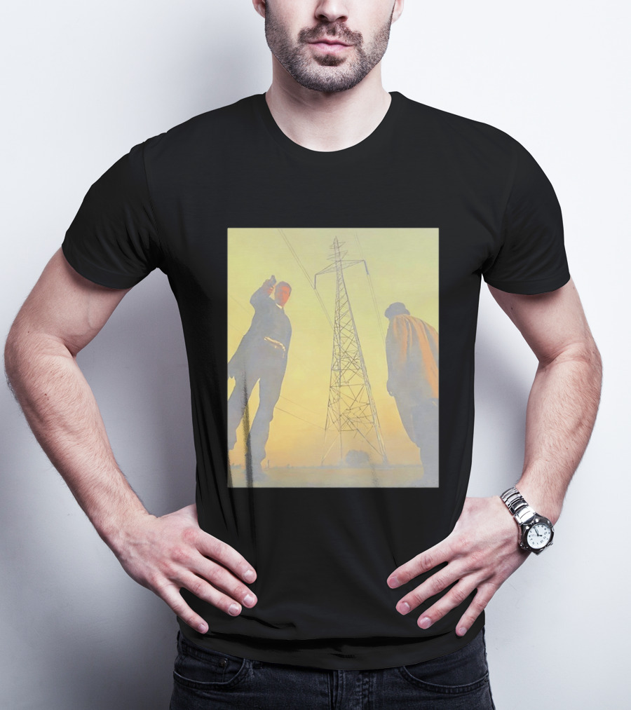 Brad Pitt Se7en Movie Scene With Gunpoint And Power Lines T-Shirt