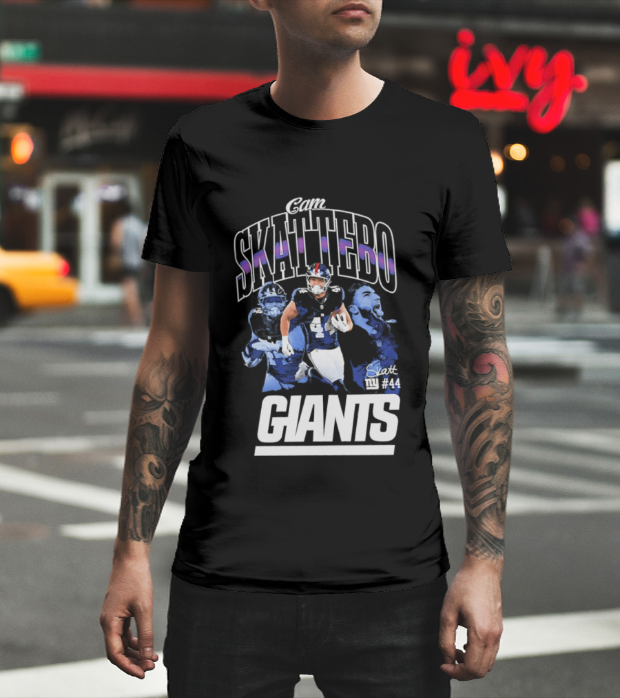 Giant Skattebo Giants Football Blue Sports Team #34 T-Shirt