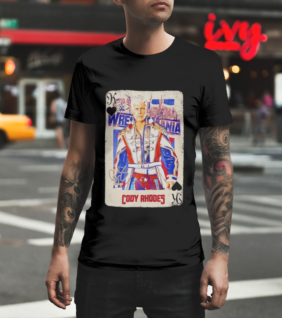 WrestleMania Cody Rhodes The American Nightmare WWE Playing Card T-Shirt