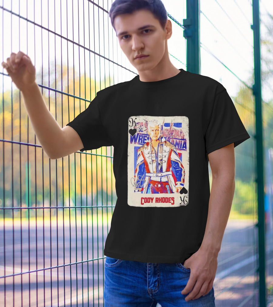 WrestleMania Cody Rhodes The American Nightmare WWE Playing Card T-Shirt