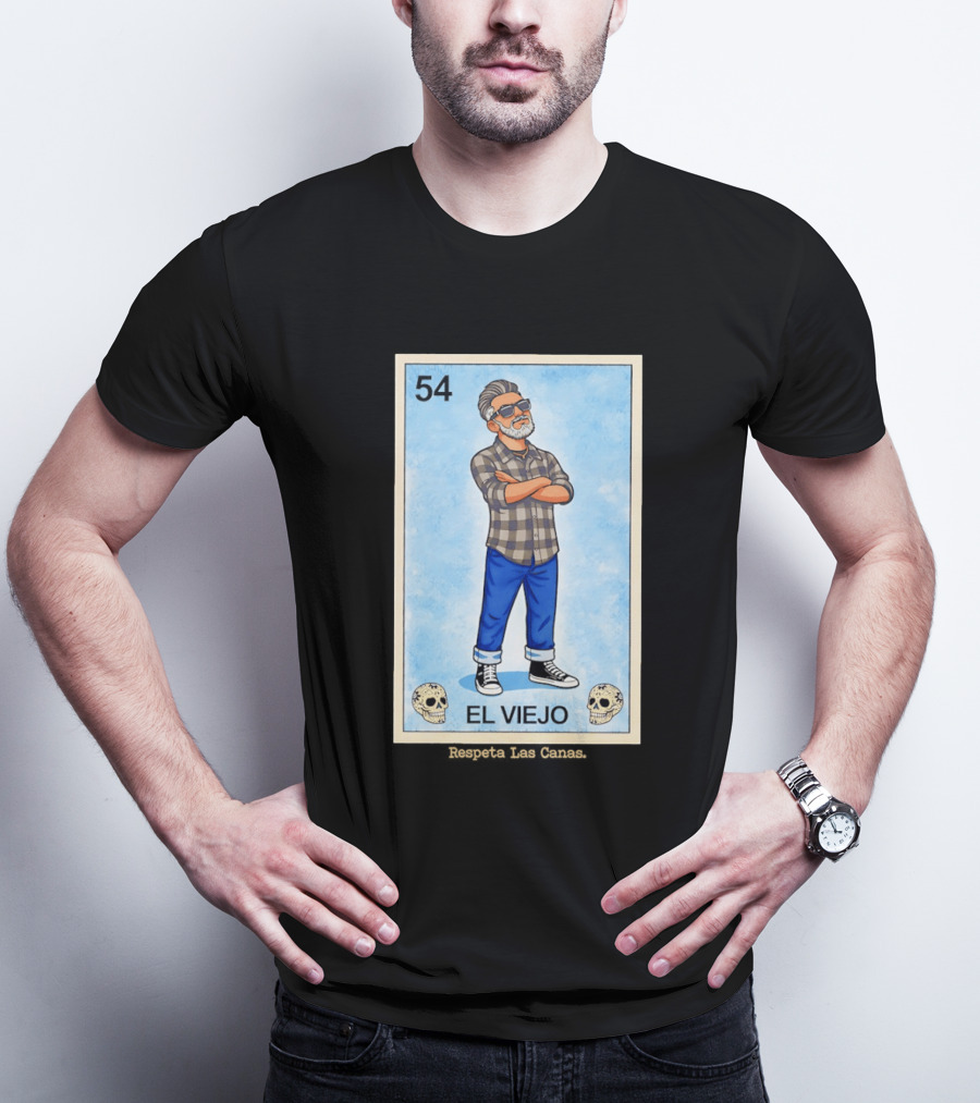 El Viejo 54 Loteria Card Respeta Las Canas Hipster T-Shirt