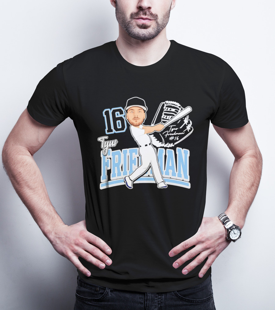 Tyus Friedman 16 Baseball Player Caricature 2026 T-Shirt