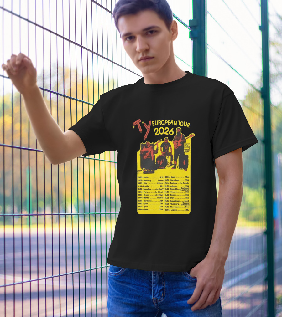 TY European Tour 2026 Band Tour Dates T-Shirt