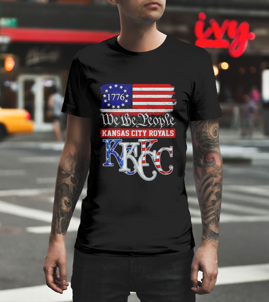 1776 We The People Kansas City Royals USA Flag KC T-Shirt