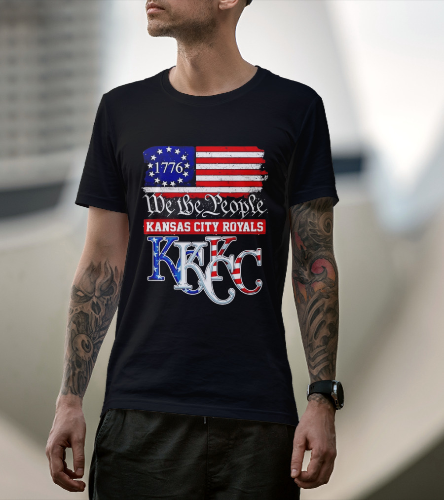 1776 We The People Kansas City Royals USA Flag KC T-Shirt