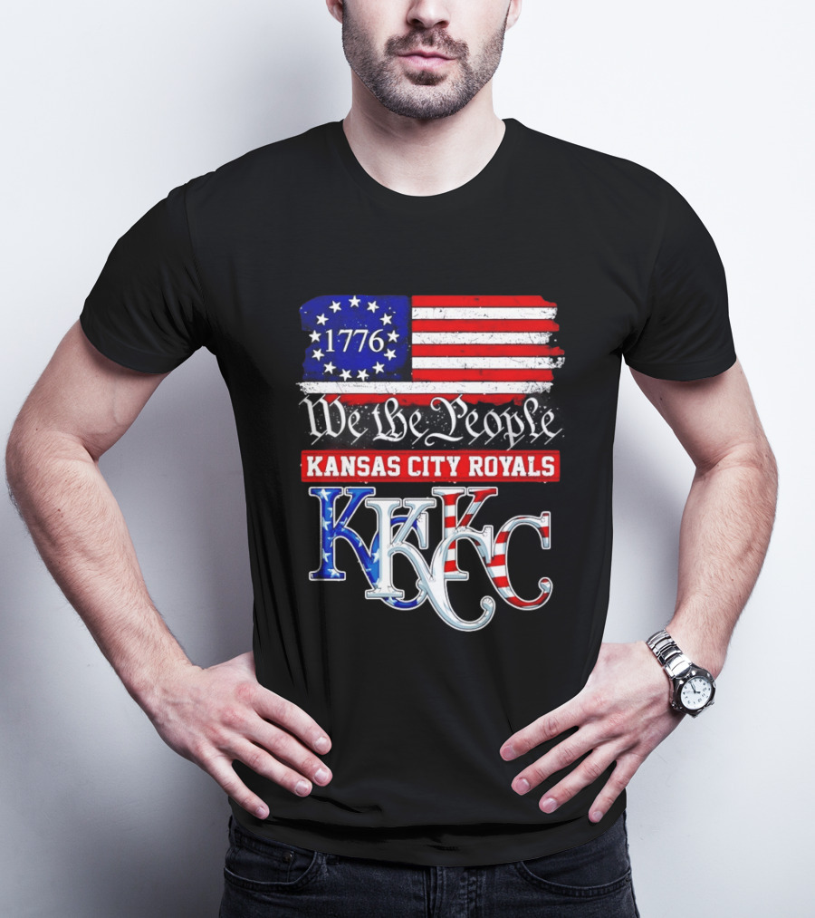 1776 We The People Kansas City Royals USA Flag KC T-Shirt