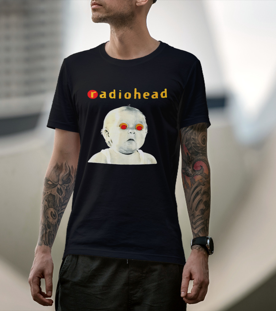 Radiohead Red Eyes Baby Face With Creepy Expression T-Shirt