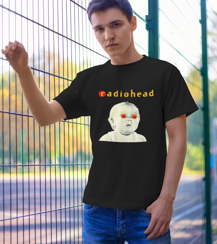 Radiohead Red Eyes Baby Face With Creepy Expression T-Shirt