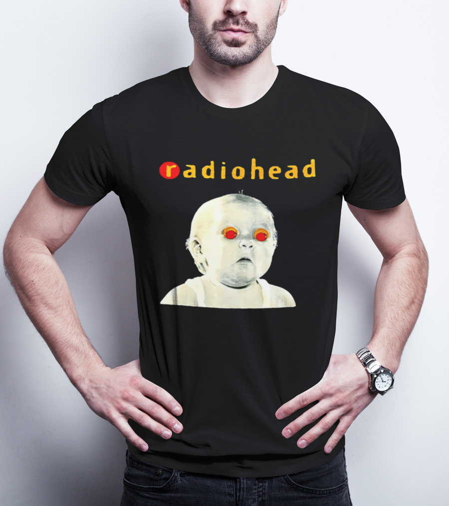 Radiohead Red Eyes Baby Face With Creepy Expression T-Shirt