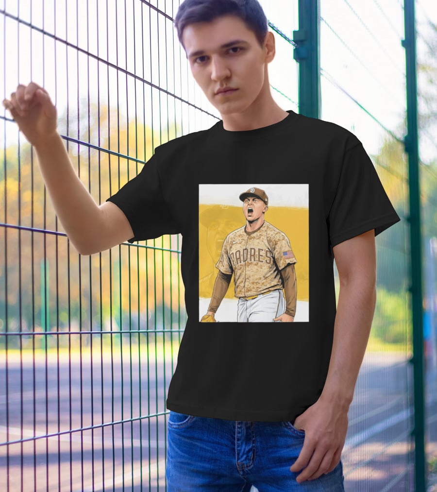 San Diego Padres Camouflage Uniform With Nike And American Flag T-Shirt