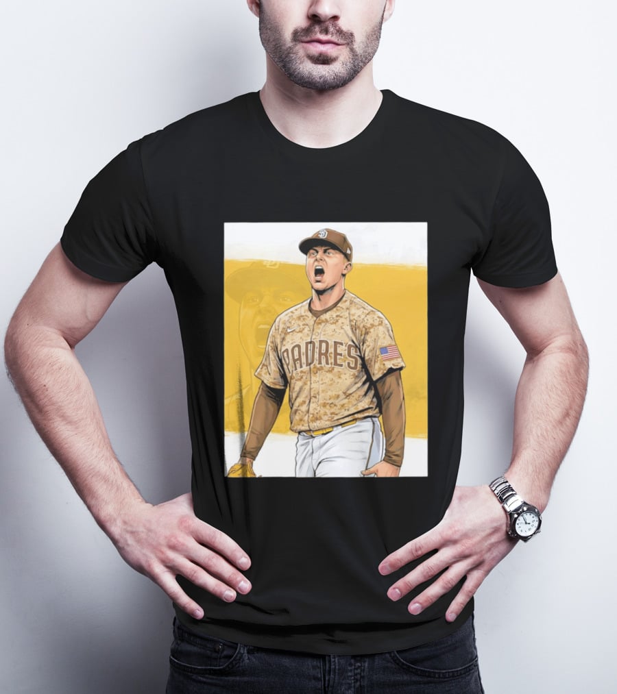 San Diego Padres Camouflage Uniform With Nike And American Flag T-Shirt