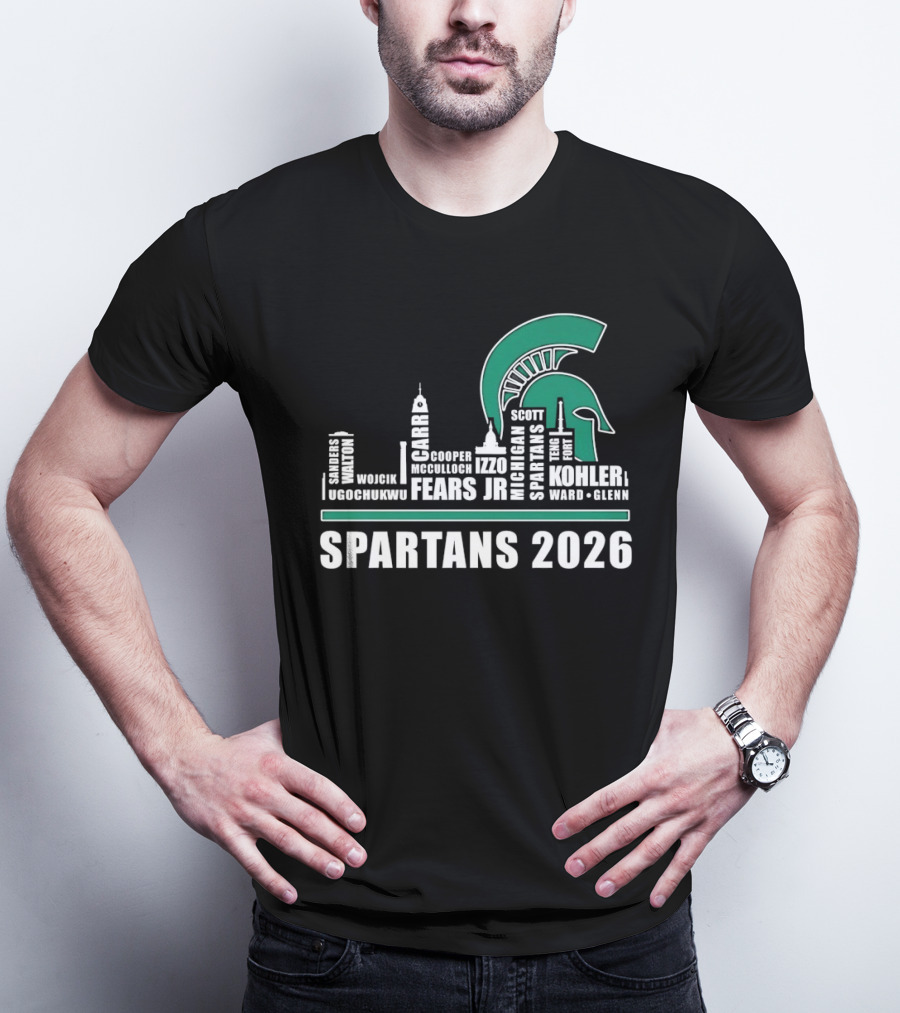 Michigan State Spartans Skyline 2026 Kohler Scott Fears Jr Walker T-Shirt