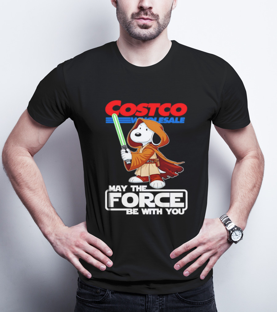 Snoopy Costco Wholesale May The Force Be With You Star Wars Jedi Lightsaber T-Shirt