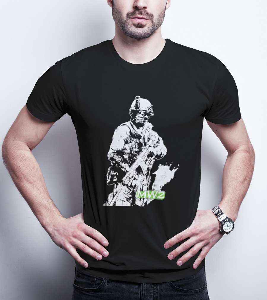 MW2 Modern Warfare Soldier Tactical Artwork Pixel T-Shirt