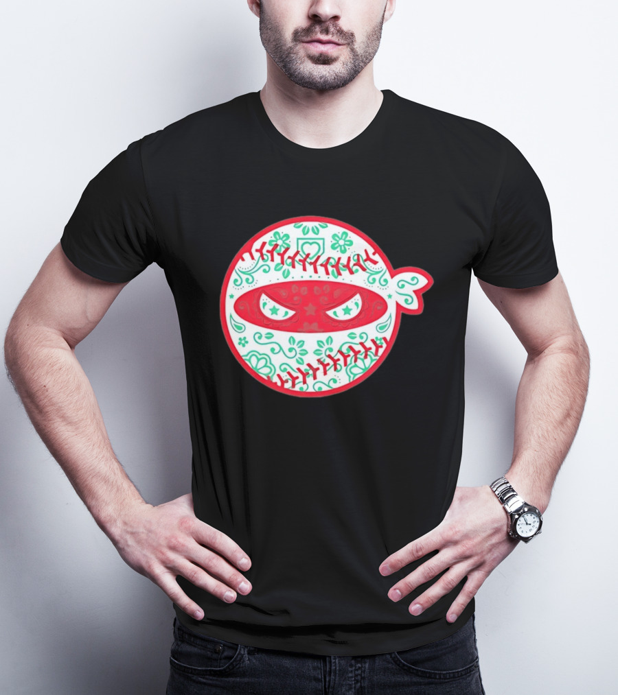Pitching Ninja Mexico Baseball Dia De Los Muertos T-Shirt