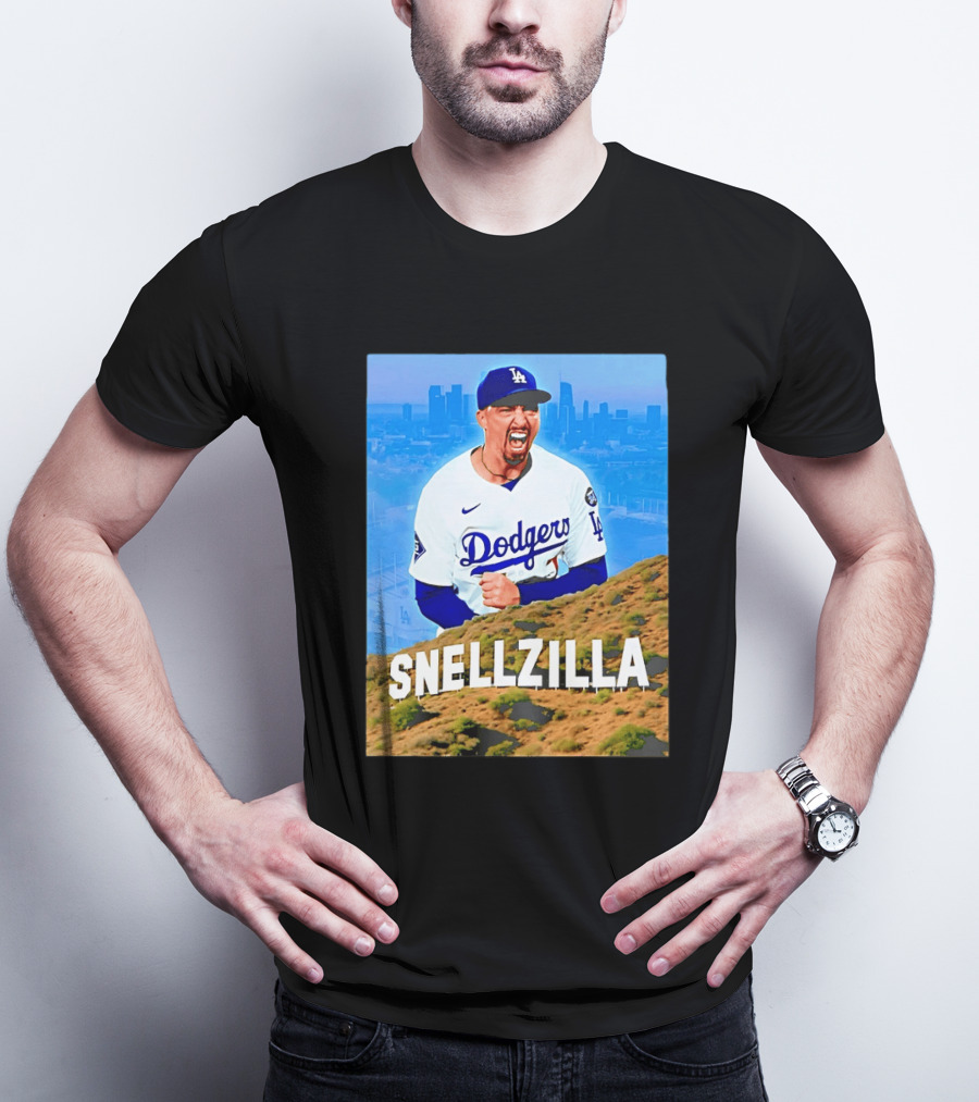 Blake Snell La Dodgers Snellzilla Los Angeles Skyline T-Shirt