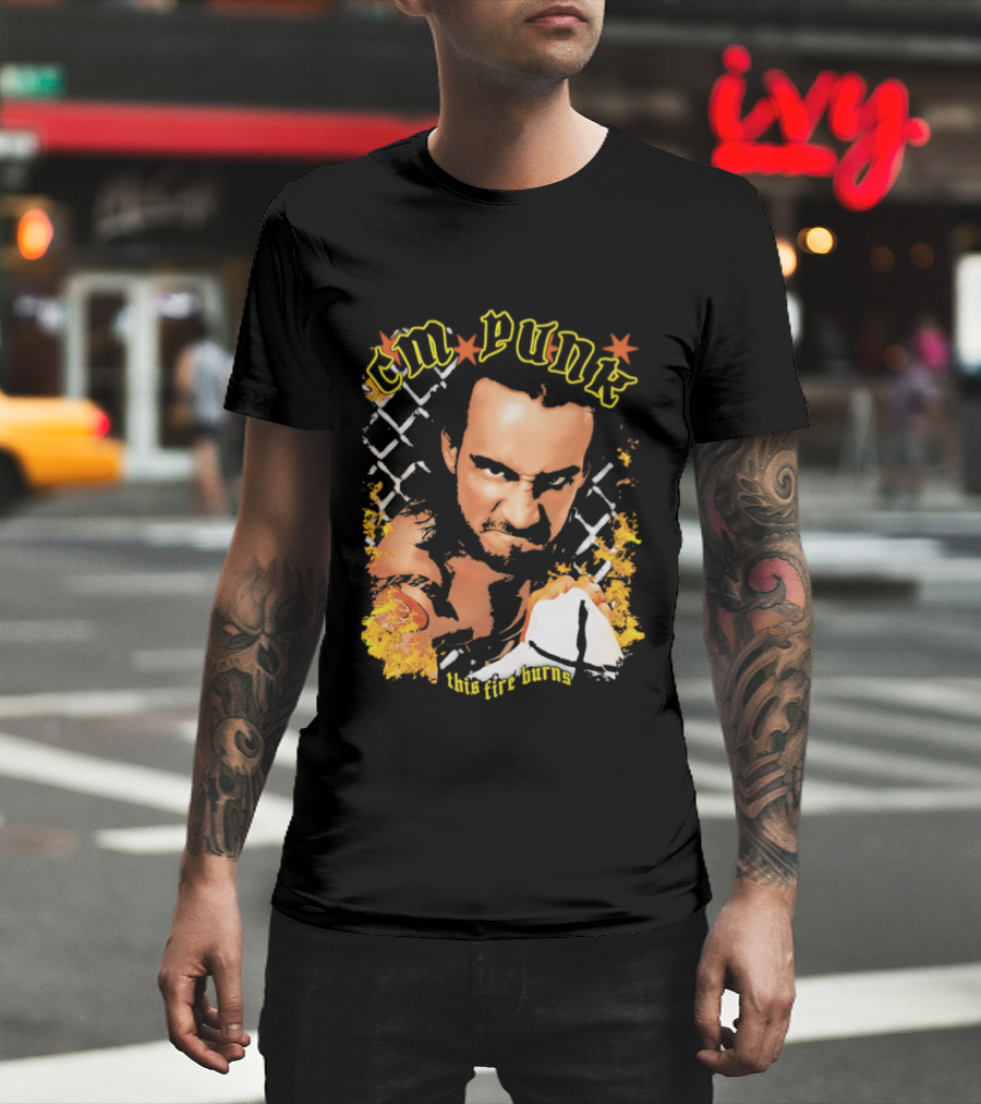 CM Punk This Fire Burns Wrestling T-Shirt