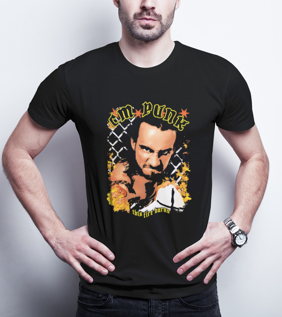 CM Punk This Fire Burns Wrestling T-Shirt