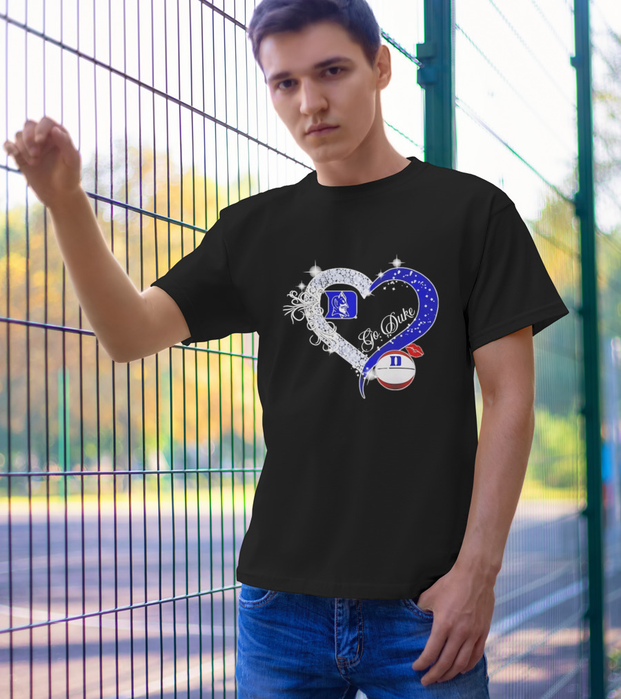 Diamond Heart Duke Blue Devils Basketball Fan Spirit T-Shirt