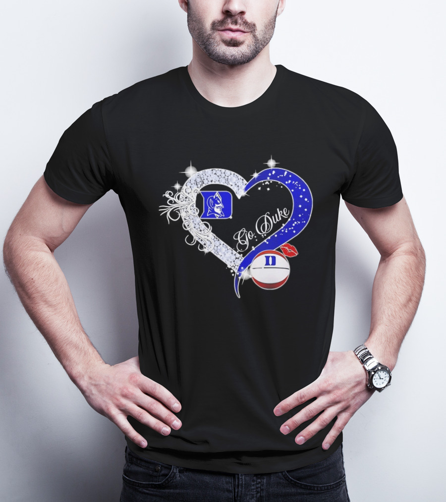 Diamond Heart Duke Blue Devils Basketball Fan Spirit T-Shirt