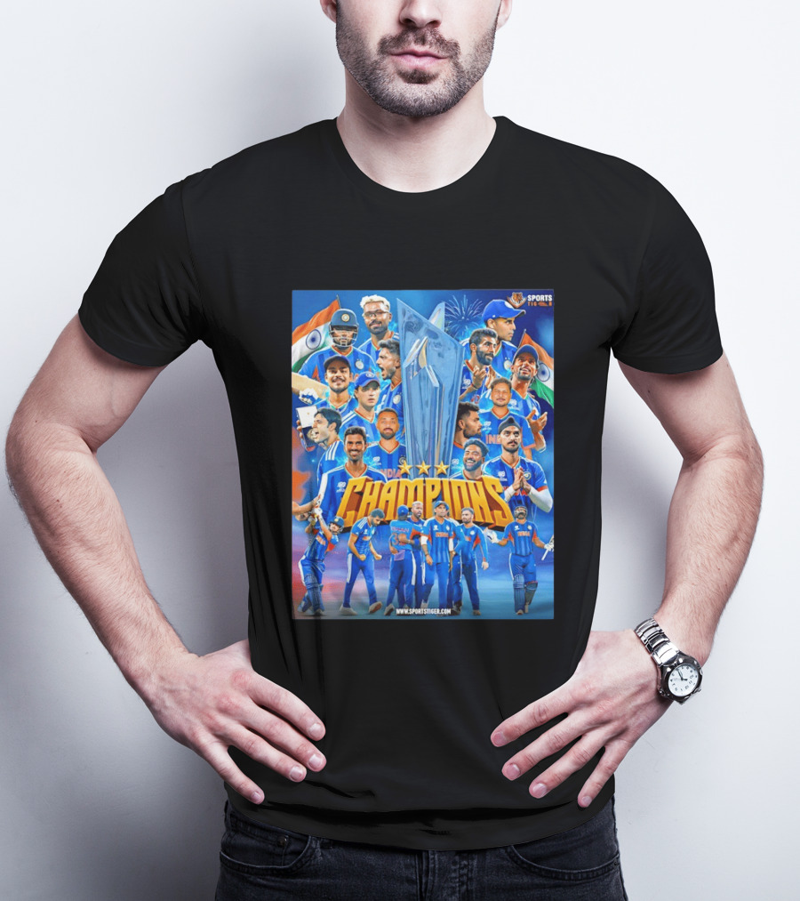 Indian Cricket Champions ICC Men's T20 World Cup 2026 Celebration T-Shirt