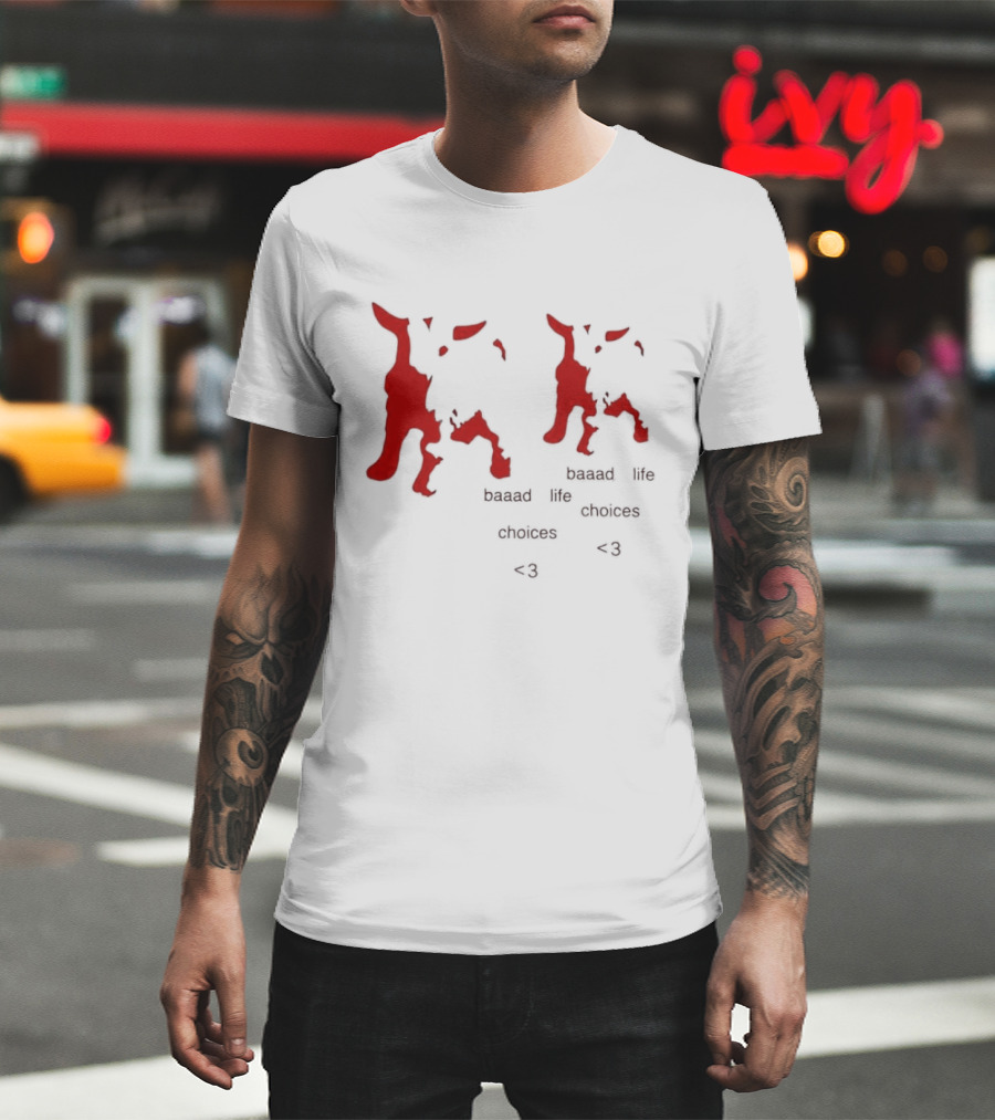 Baaad Life Choices Red Goat Minimalist Artsy Style Outfit T-Shirt