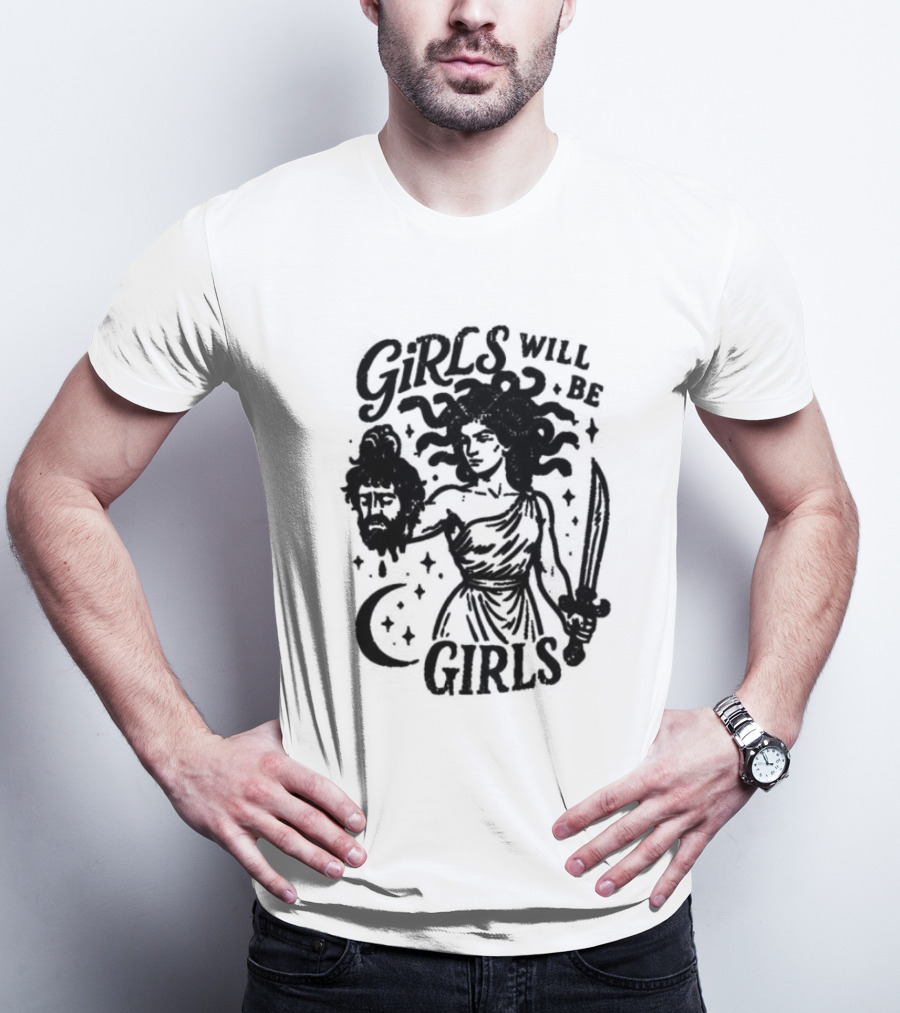Girls Will Be Girls Medusa Holding Severed Head T-Shirt