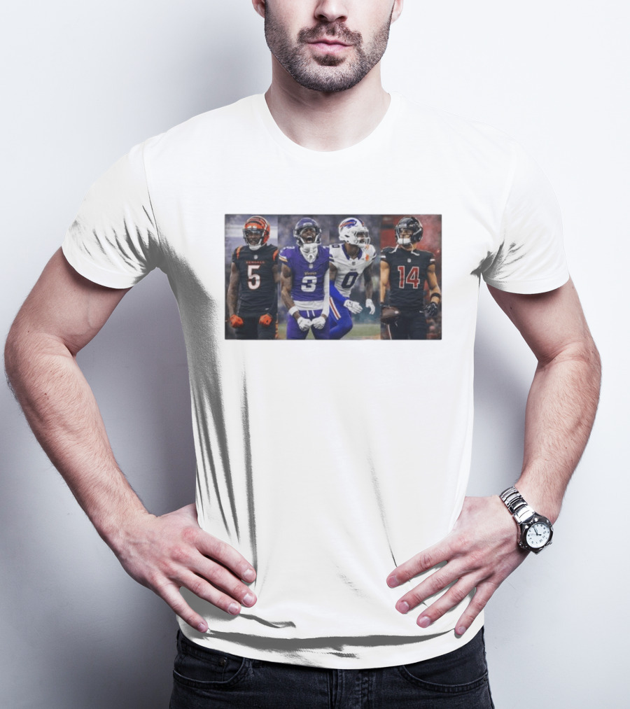 Bengals Vikings Bills Falcons Buckeyes Football Players NFL Collage T-Shirt