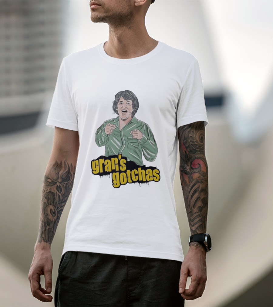 Gran's Gotchas Chris Lilley Angry Boys Character Shushing T-Shirt