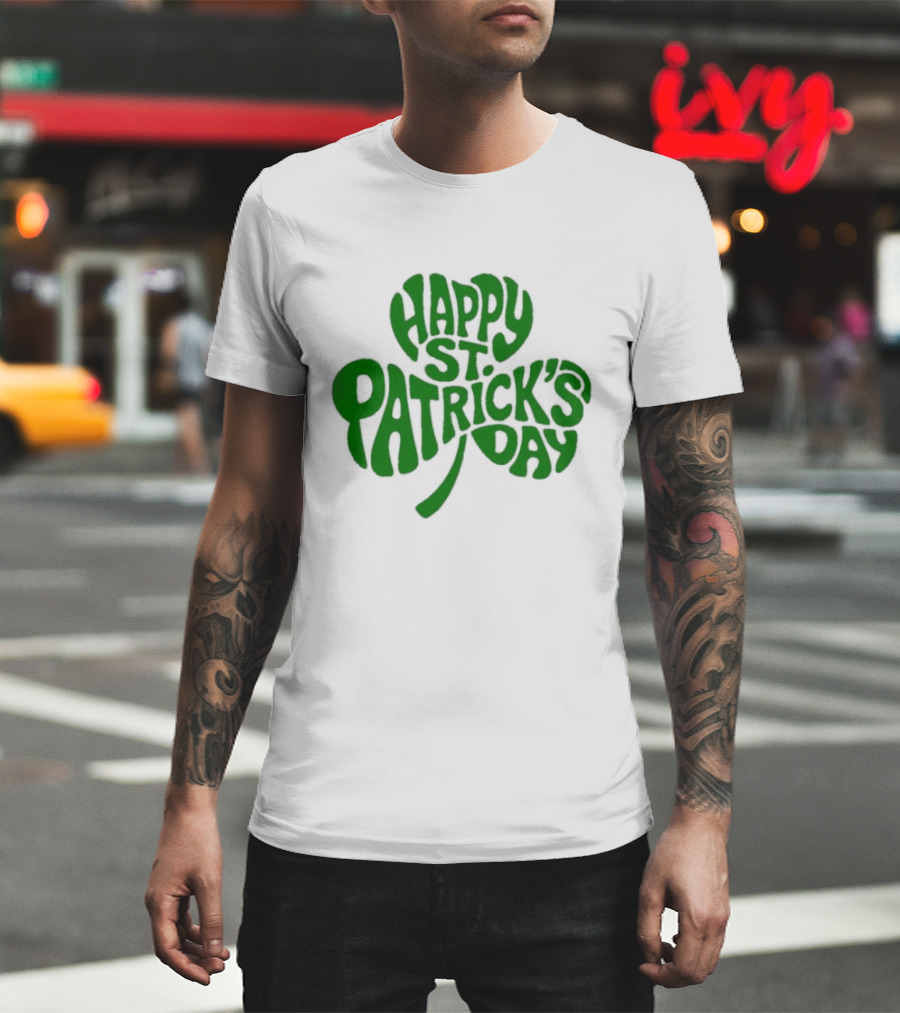 Happy St. Patrick's Day Green Clover Shamrock Celebration T-Shirt