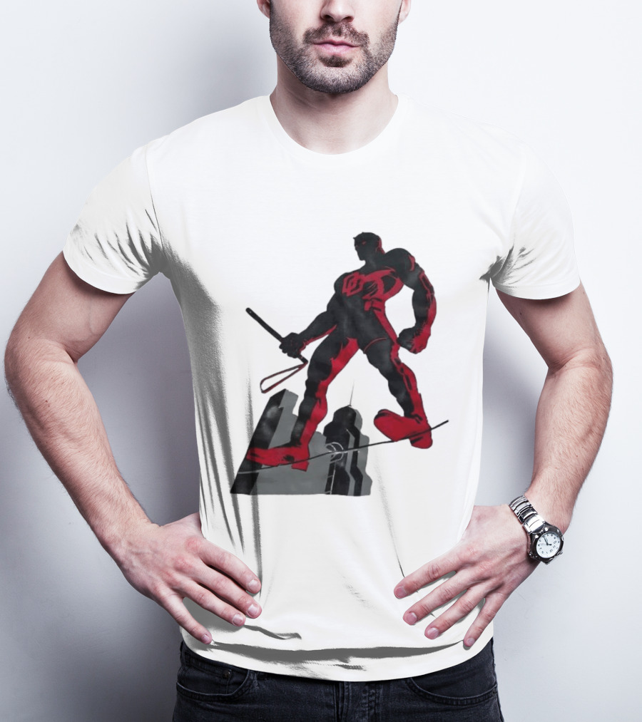 Daredevil Marvel Red Superhero Cityscape T-Shirt