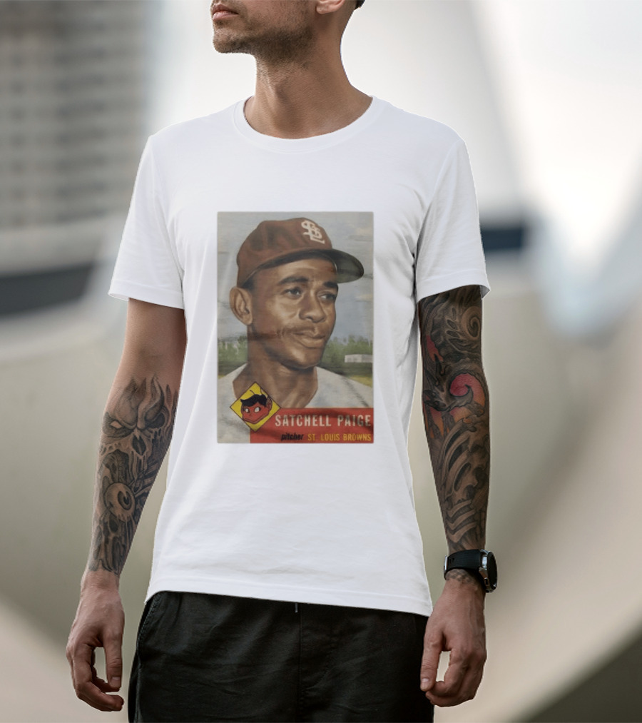 Satchell Paige St. Louis Browns Pitcher Vintage Baseball Card T-Shirt