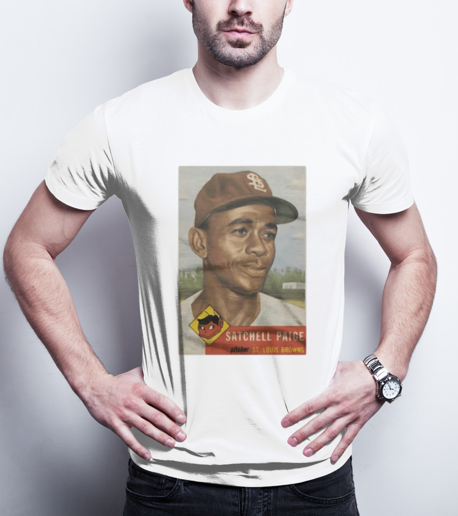 Satchell Paige St. Louis Browns Pitcher Vintage Baseball Card T-Shirt