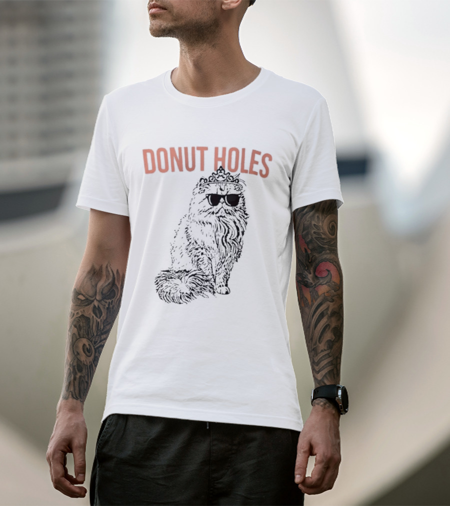 Donut Holes Persian Cat Sunglasses Crown T-Shirt