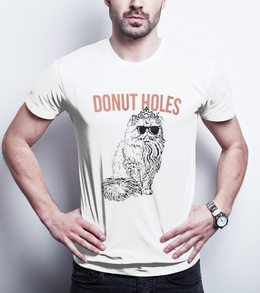 Donut Holes Persian Cat Sunglasses Crown T-Shirt