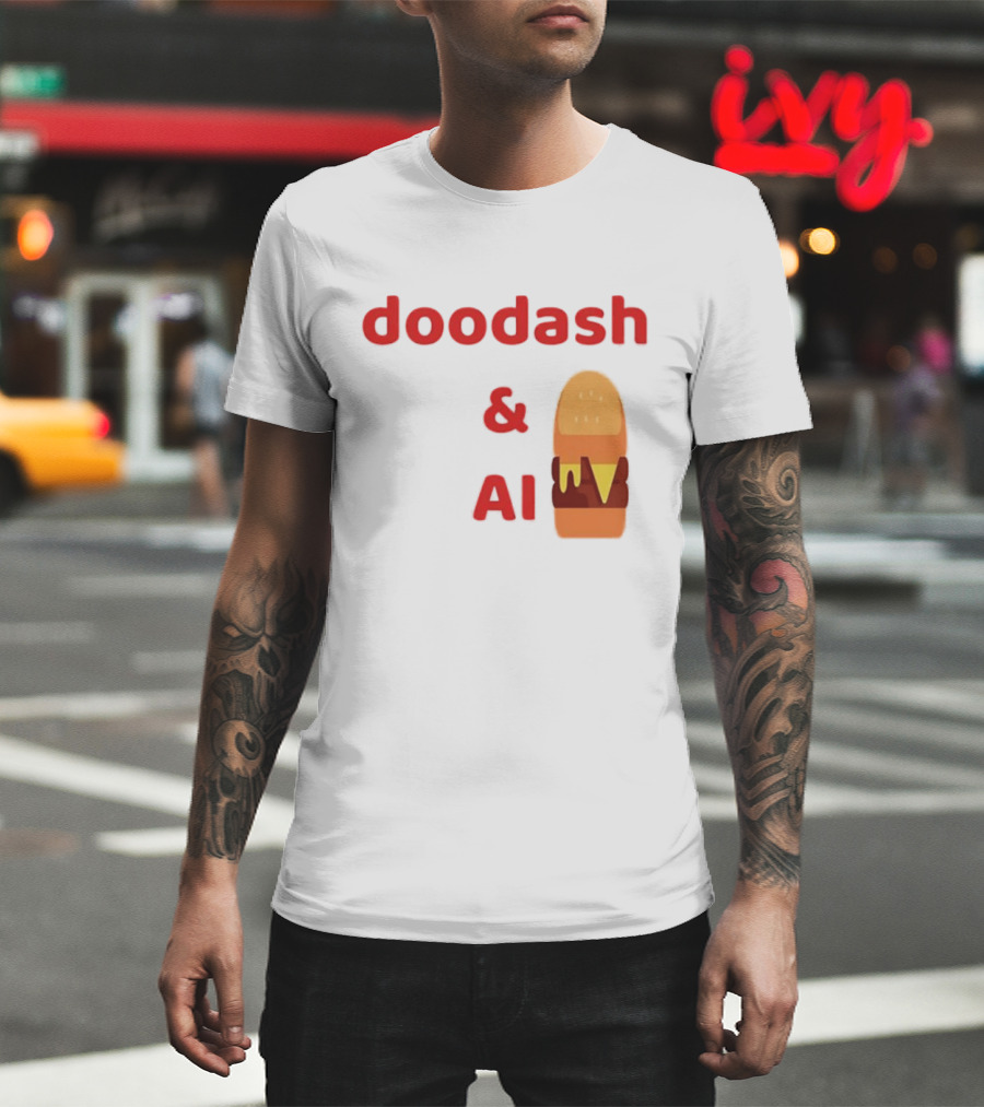 Doodash AI Burger Fast Food Delivery T-Shirt