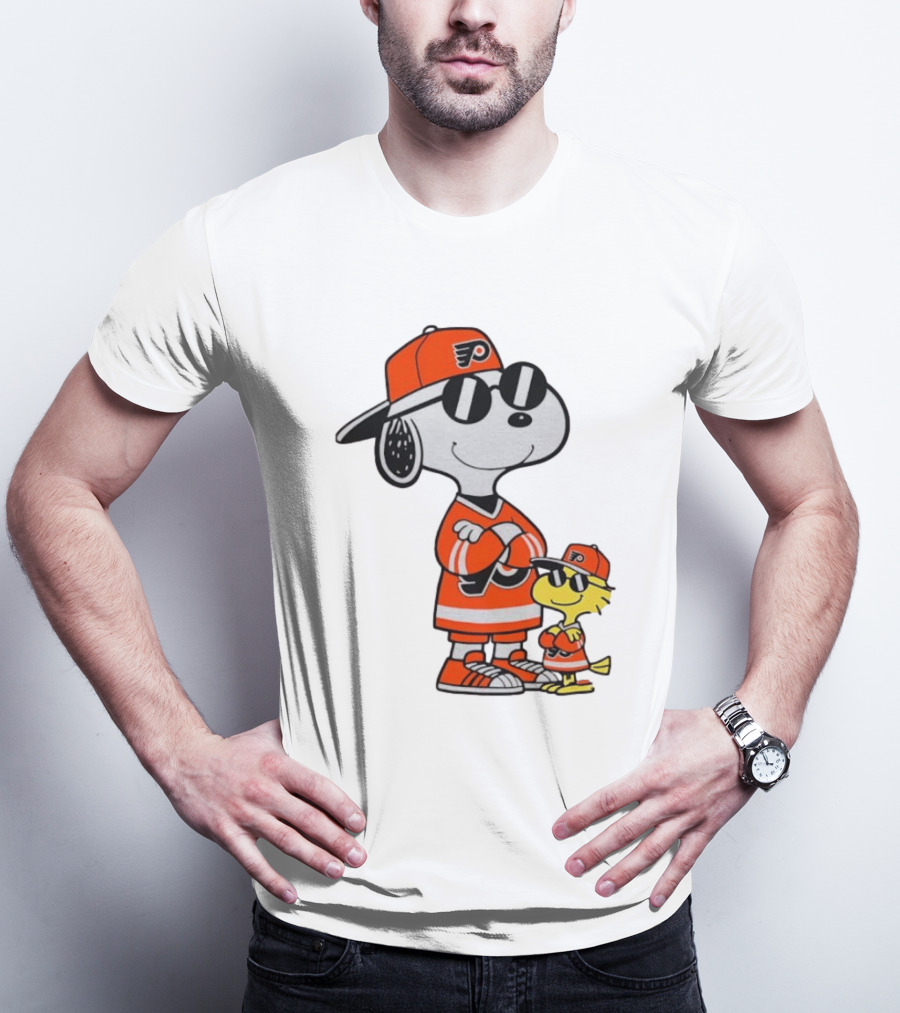 Snoopy Woodstock Philadelphia Flyers NHL Hockey Sunglasses T-Shirt