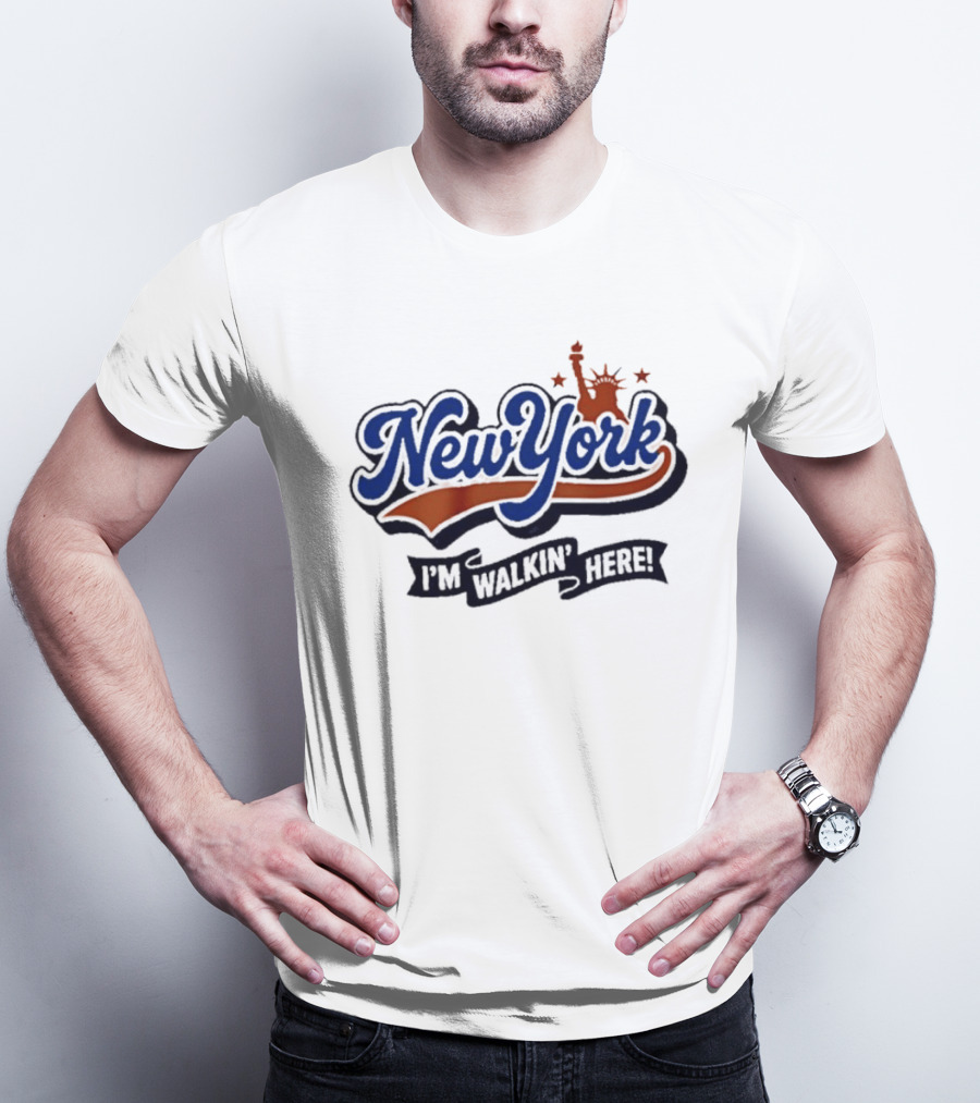New York I'm Walkin' Here Statue Of Liberty Stars T-Shirt