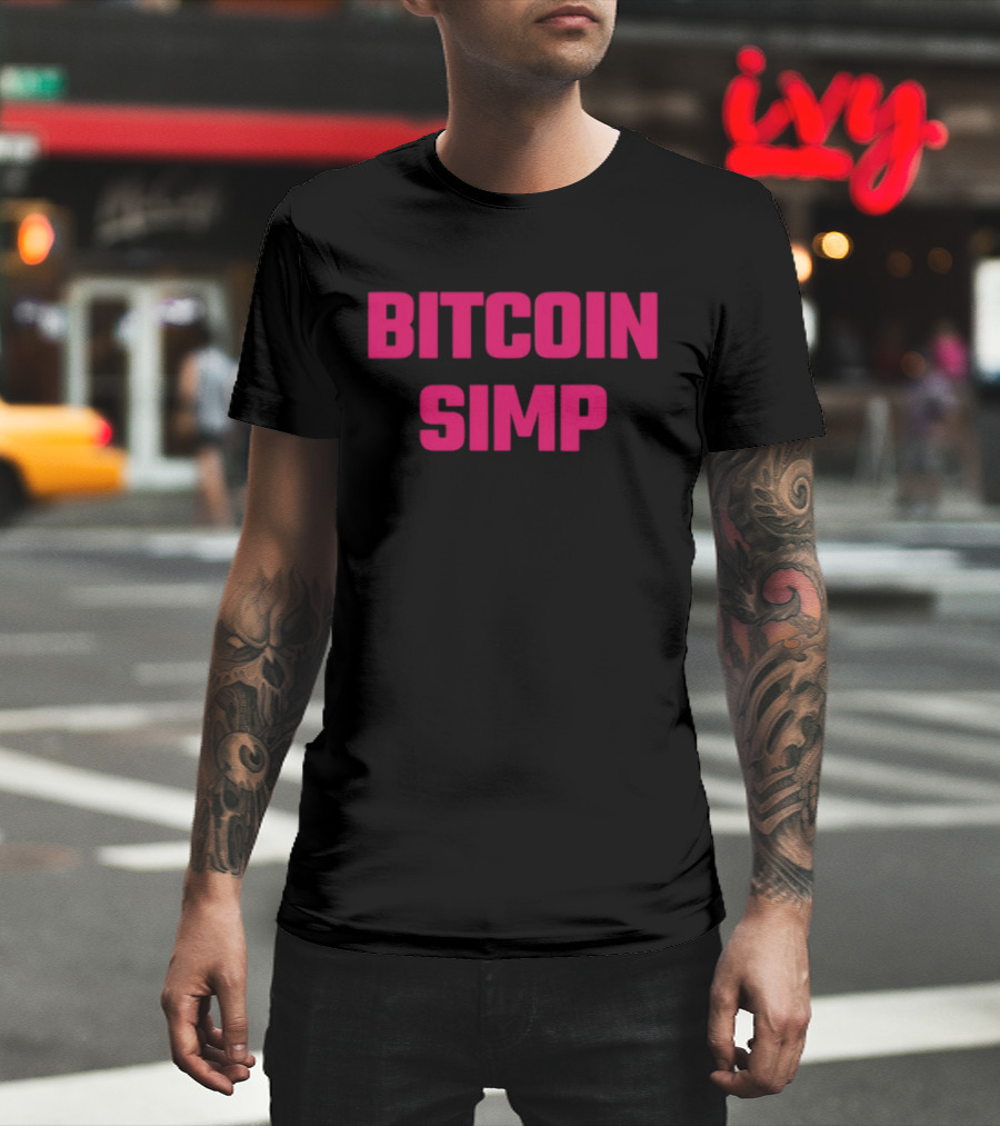 Bitcoin Simp Pink Block Letters T-Shirt