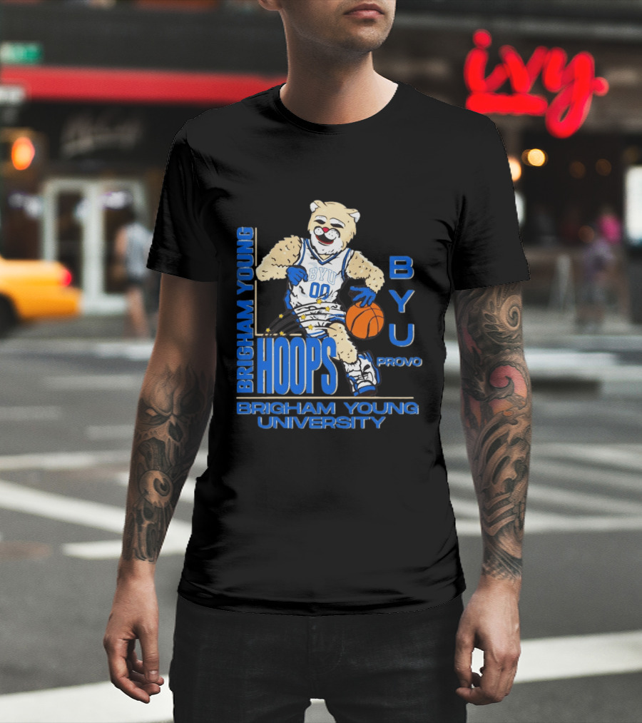 Brigham Young University Hoops BYU Provo Basketball Bear T-Shirt