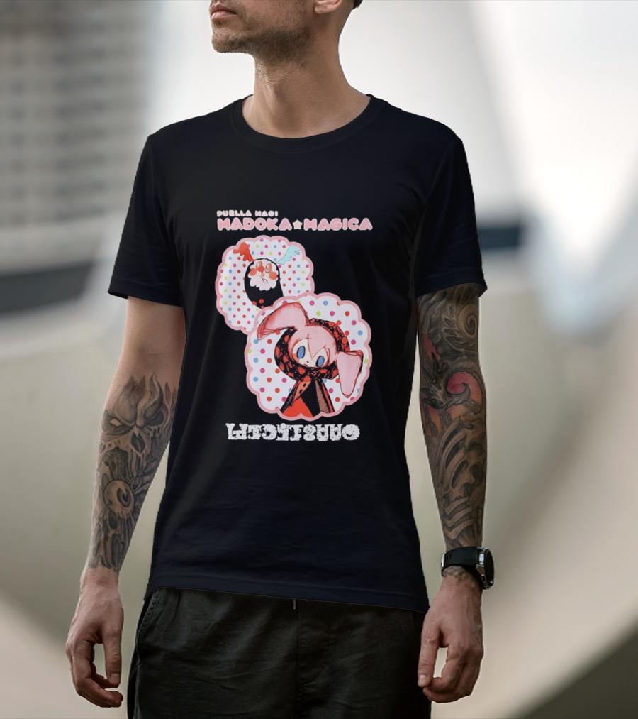 Puella Magi Madoka Magica Cute Kawaii Kyubey Quilt T-Shirt