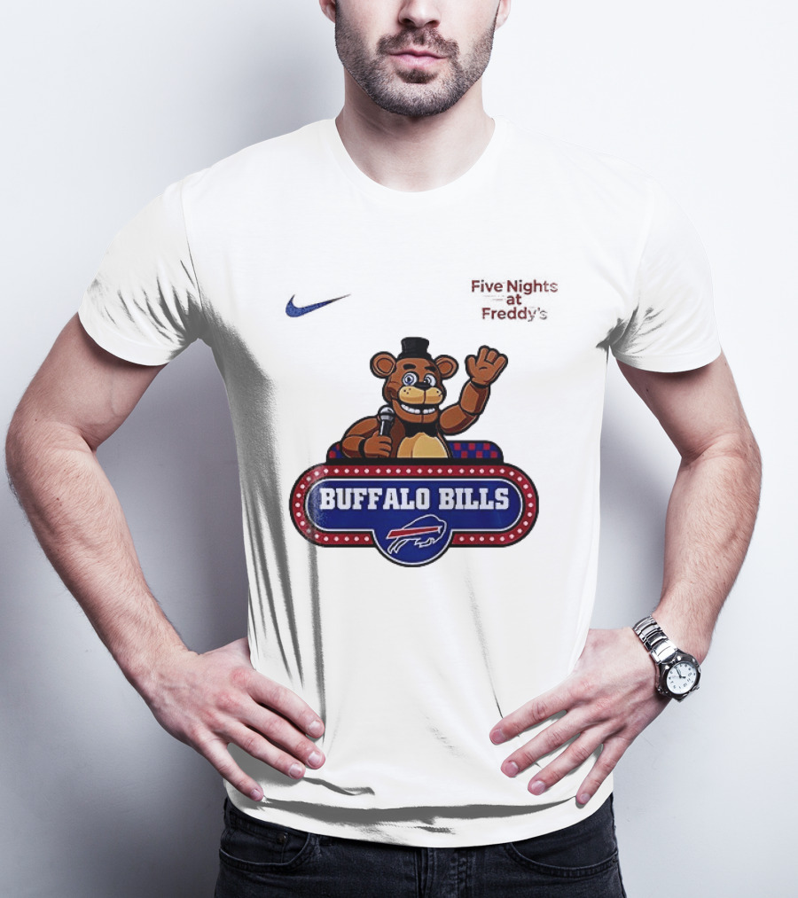Buffalo Bills Five Nights At Freddy's Freddy Fazbear Collaboration T-Shirt