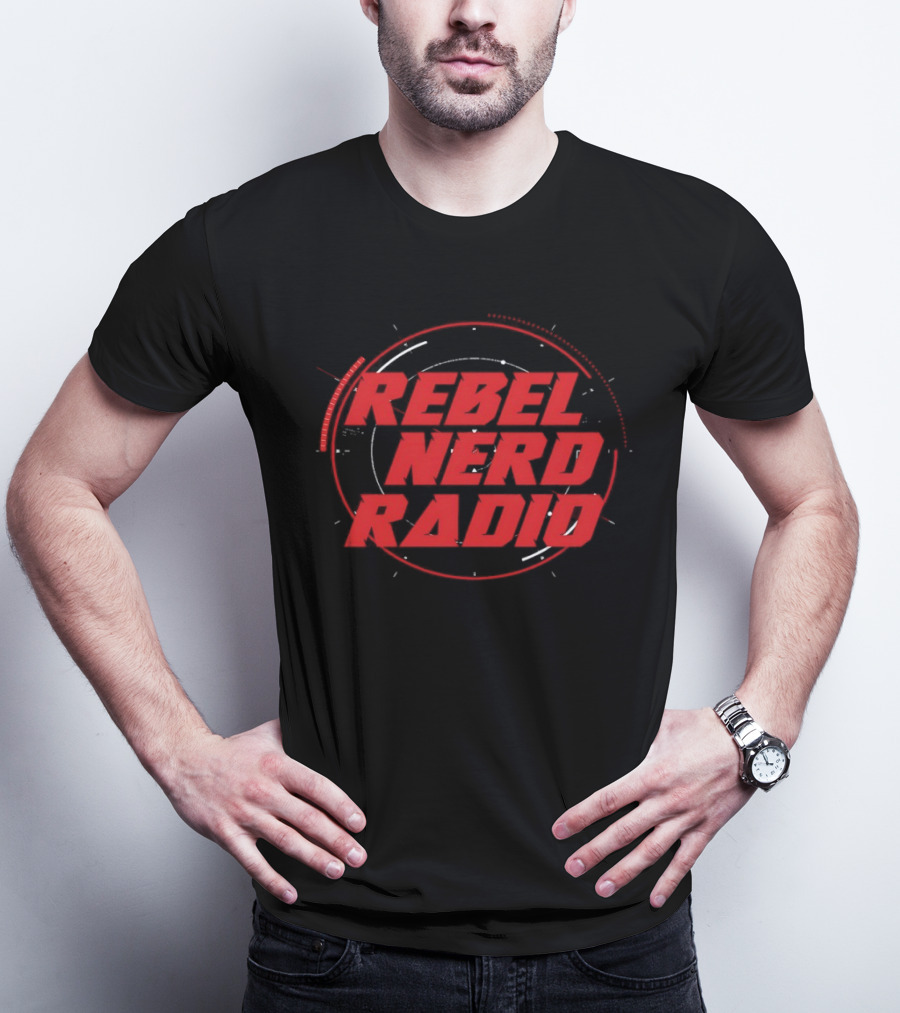 Rebel Nerd Radio Red Grunge Circular Stamp T-Shirt