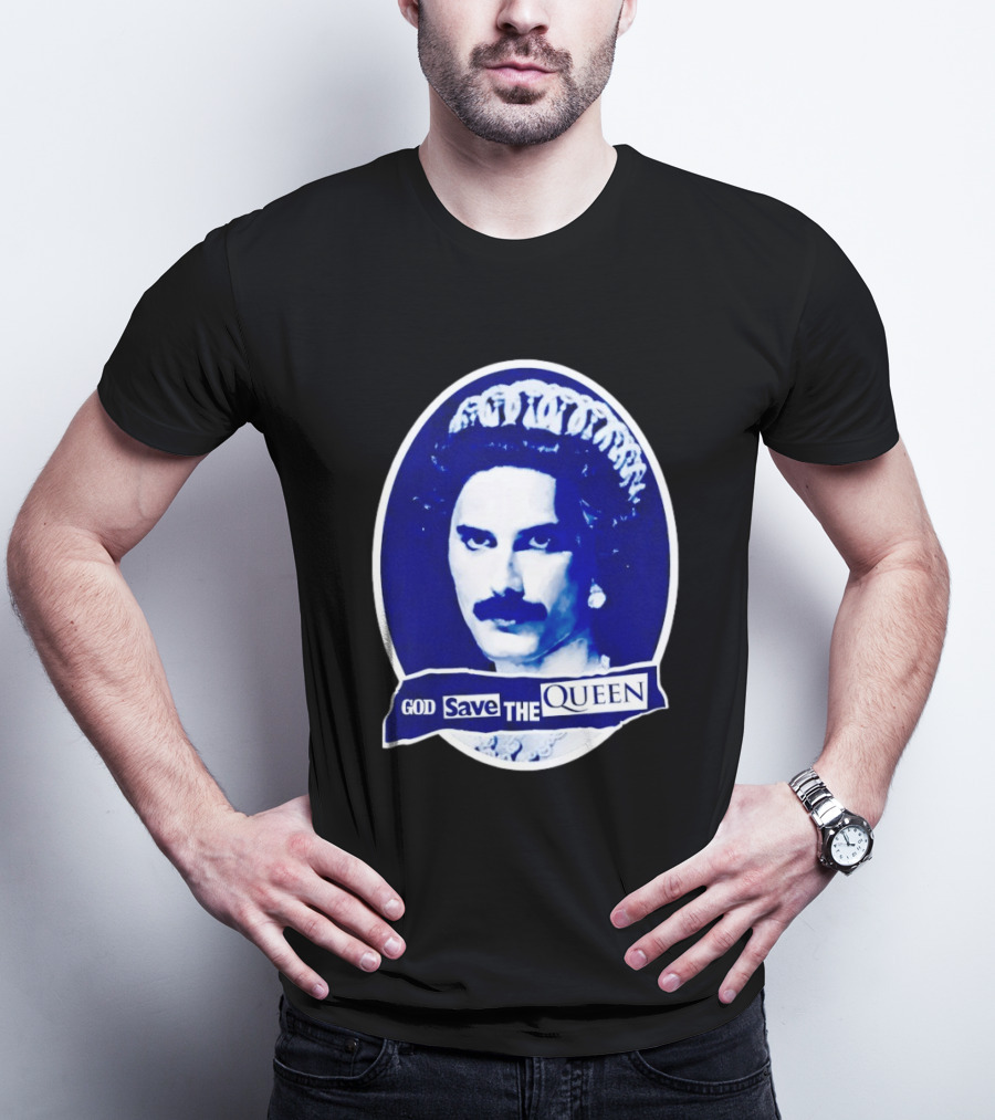 God Save The Queen Freddy Mercury Regal Punk Icon Sticker T-Shirt